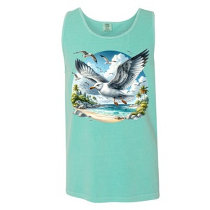 Summer Tank Top, Seagull, Ocean, Tropical Scene, Comfort Colors Unisex ...