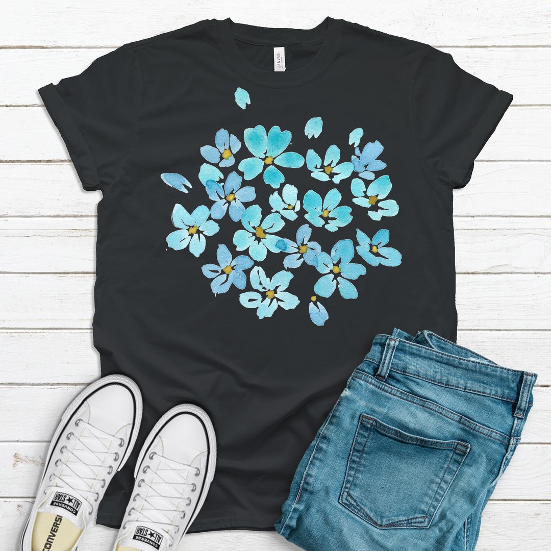 Flower Shirt, Pretty Blue Flowers, Hydrangeas, Springtime Flower ...