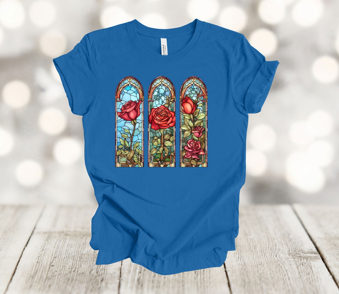 Rose Shirt, Stained Glass Roses, Stained Glass Shirt, Rose Windows ...