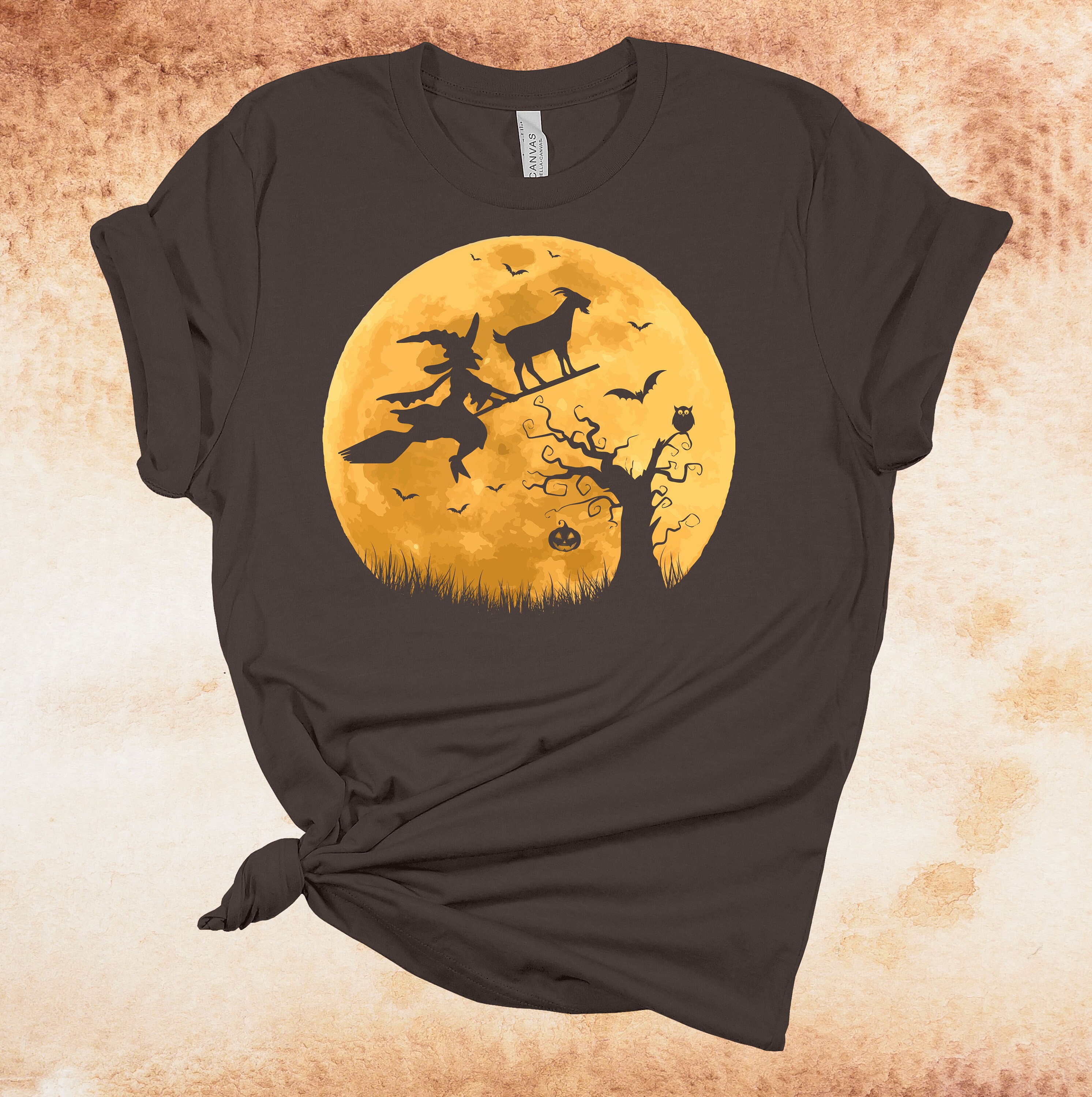 Halloween Witch and Goat Riding Broom Goat Halloween Goat - Etsy