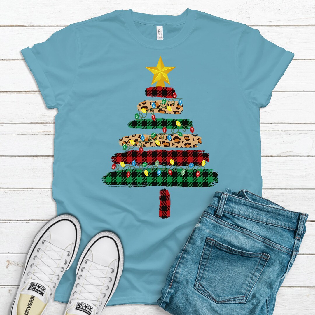 Leopard Print, Red and Green Plaid Brush Stroke Tree, Premium Unisex ...