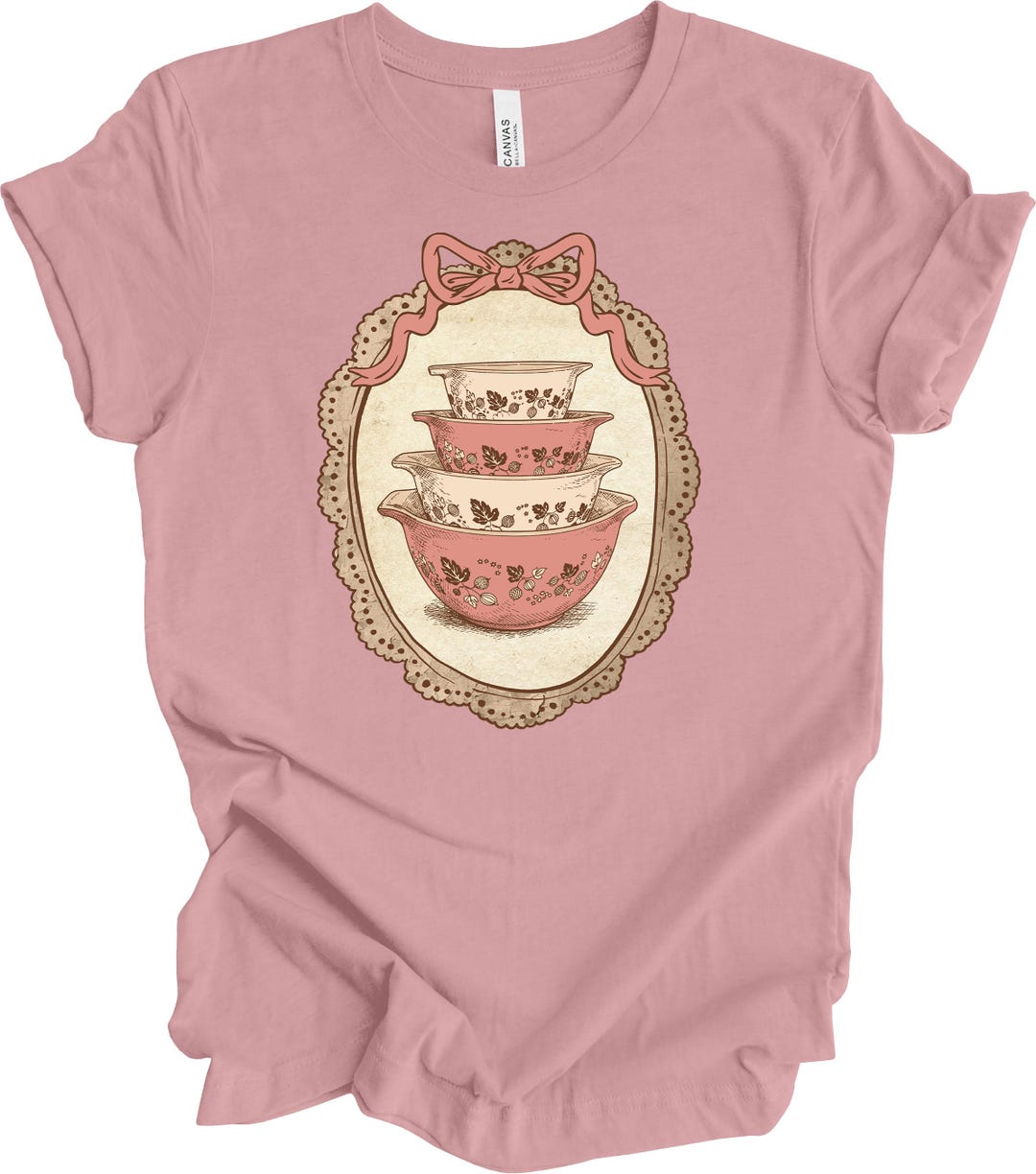 Vintage Pyrex Dishes, Cottage Core, Soft Unisex Tee - Etsy