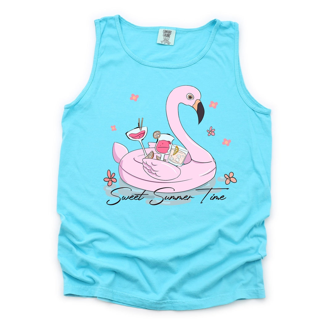 Summer Tank Top, Sweet Summer Time, Flamingo Pool Float, Lake Shirt ...