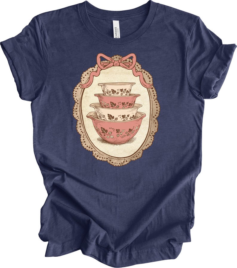 Vintage Pyrex Dishes, Cottage Core, Grandma Core Soft Unisex Tee - Etsy