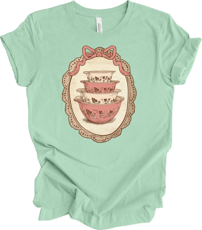 Vintage Pyrex Dishes, Cottage Core, Soft Unisex Tee - Etsy