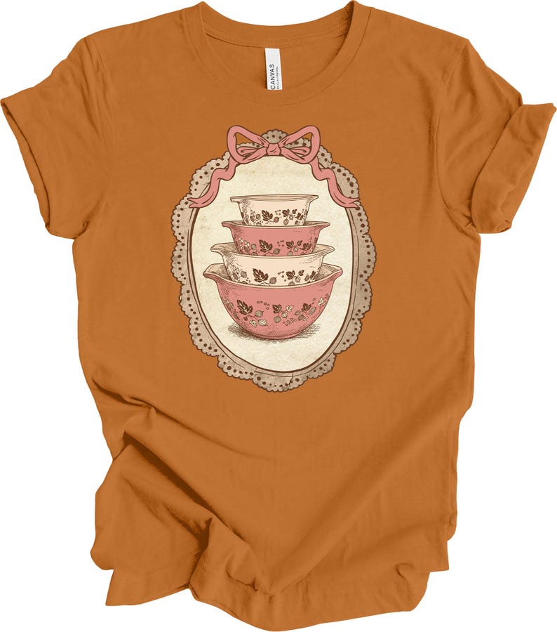 Vintage Pyrex Dishes, Cottage Core, Grandma Core Soft Unisex Tee - Etsy