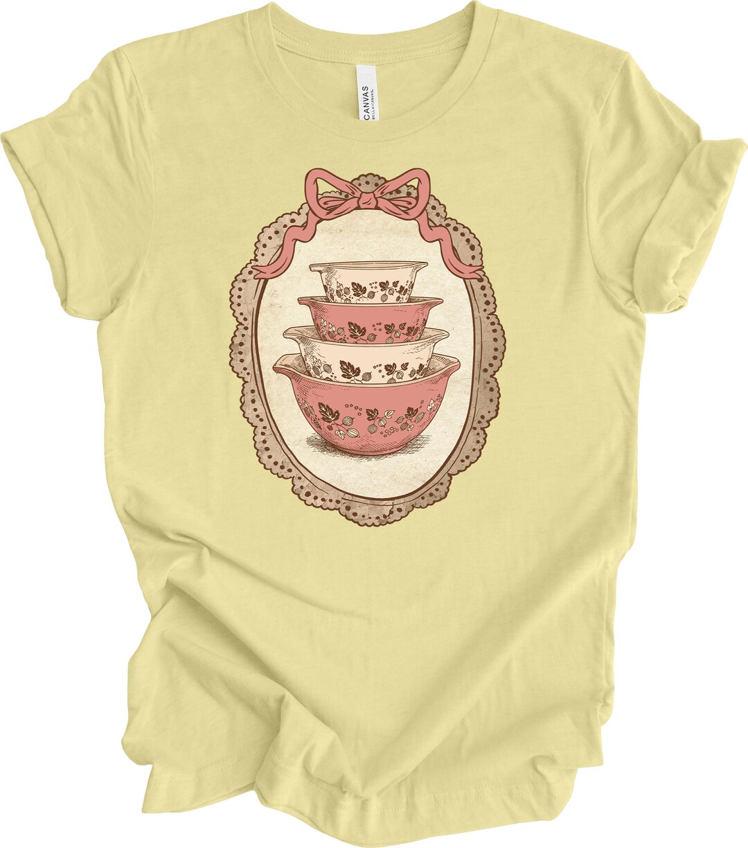 Vintage Pyrex Dishes, Cottage Core, Grandma Core Soft Unisex Tee - Etsy