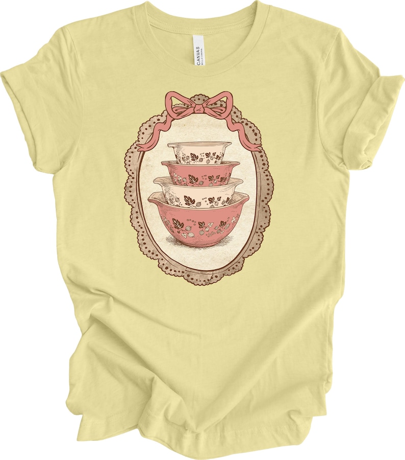 Vintage Pyrex Dishes, Cottage Core, Grandma Core Soft Unisex Tee - Etsy