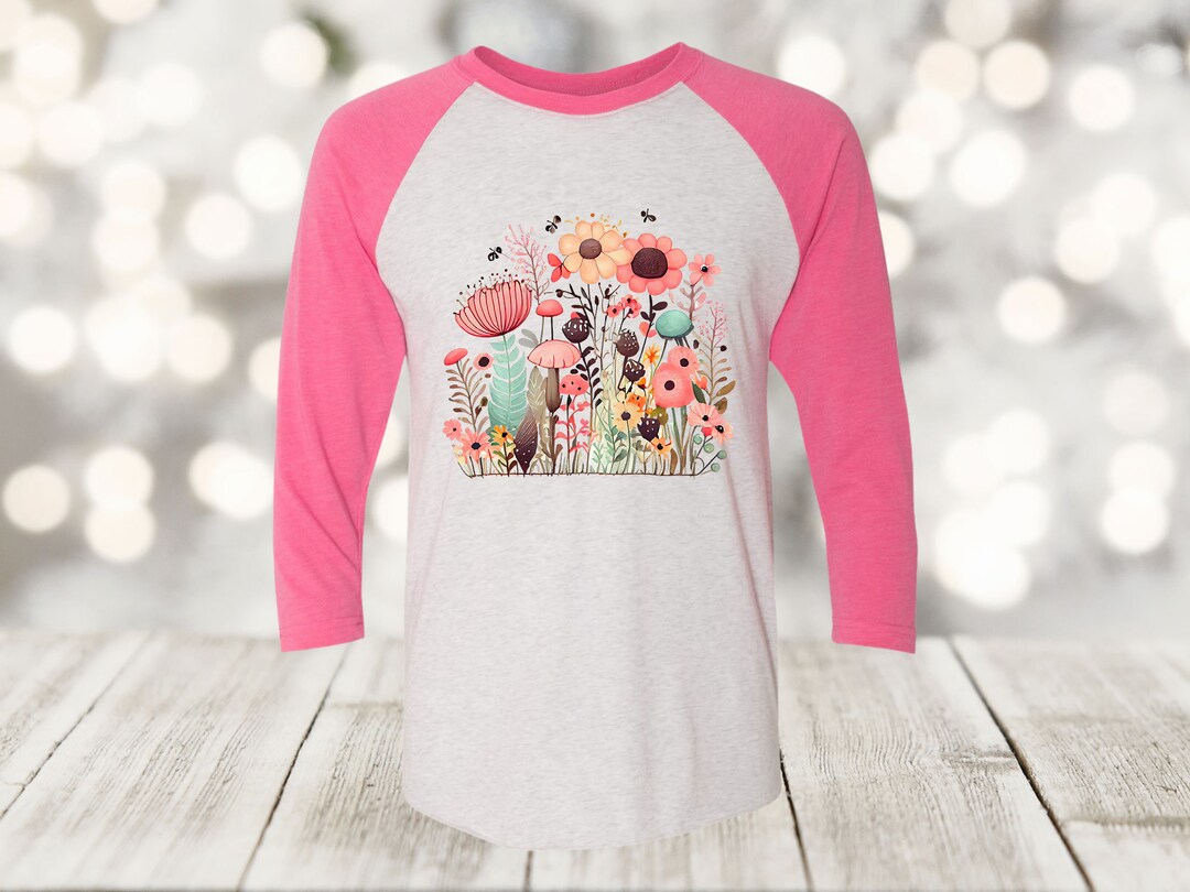 Flower Raglan, Spring Flowers , Retro Look Flowers and Mushroom, Next ...