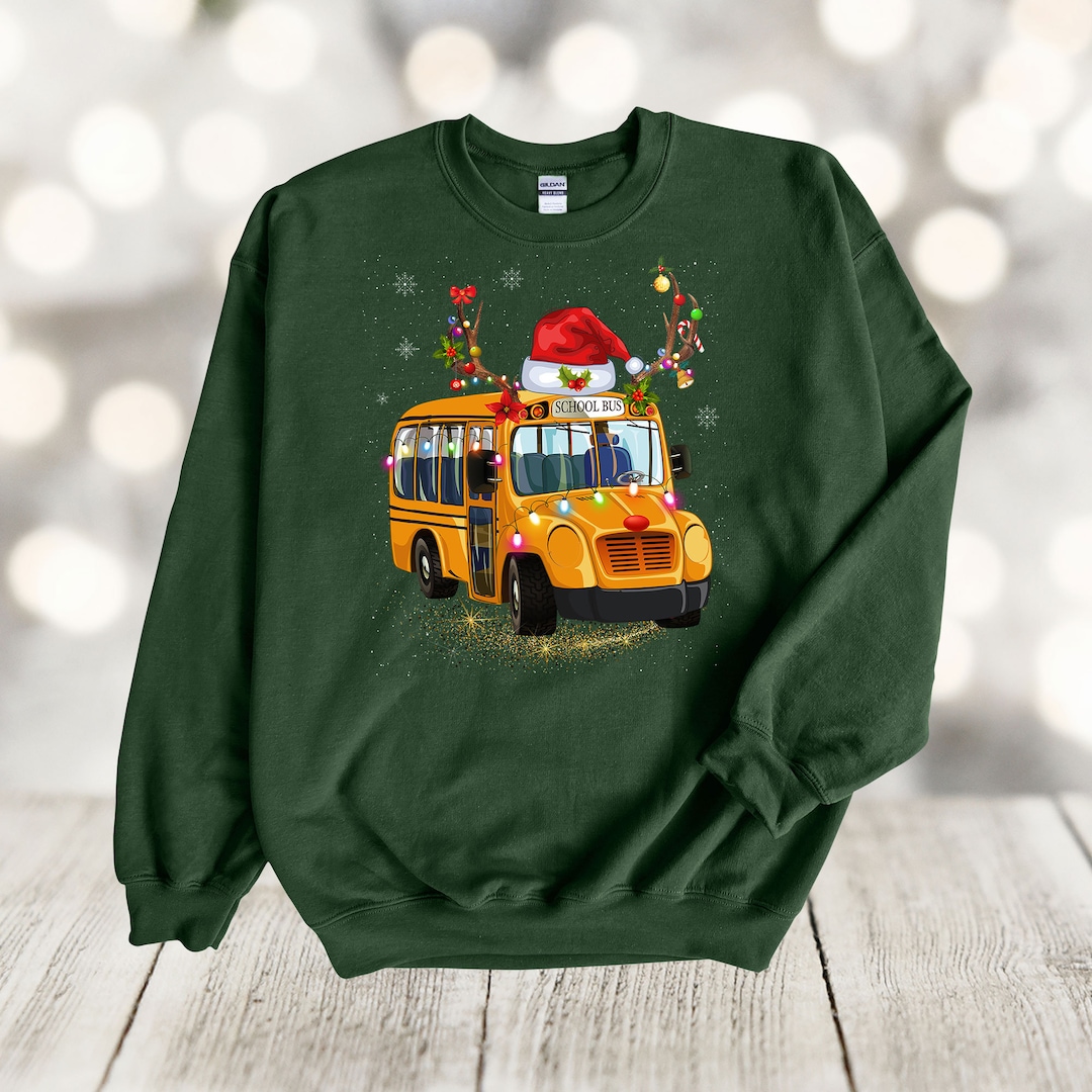 Bus Driver Sweatshirt, Christmas Bus Driver, Reindeer Bus, Decorated ...