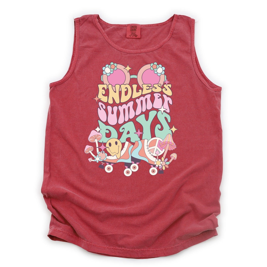 Retro Roller Skate Tank Top: Comfort Colors Summer Tee - Etsy