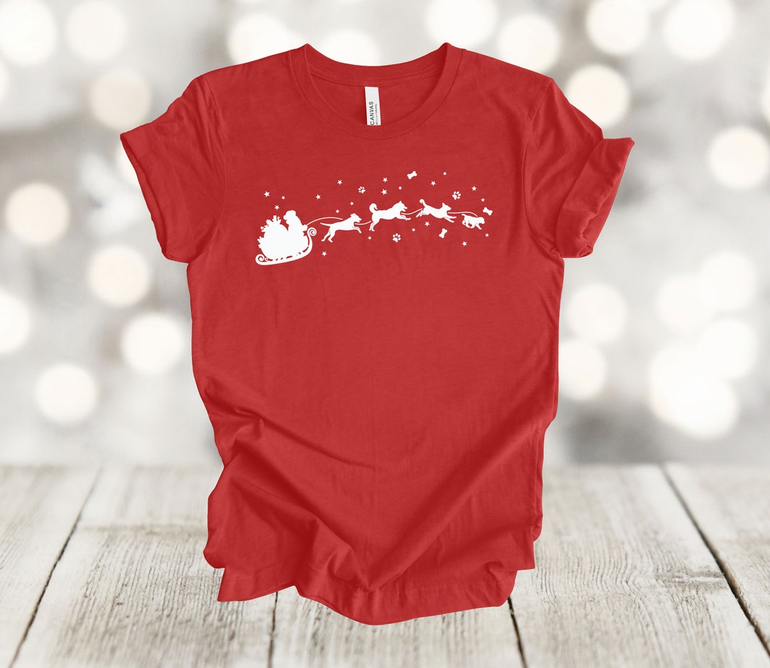Dog Sleigh Christmas Shirt: Santa Paws Unisex Tee - Etsy