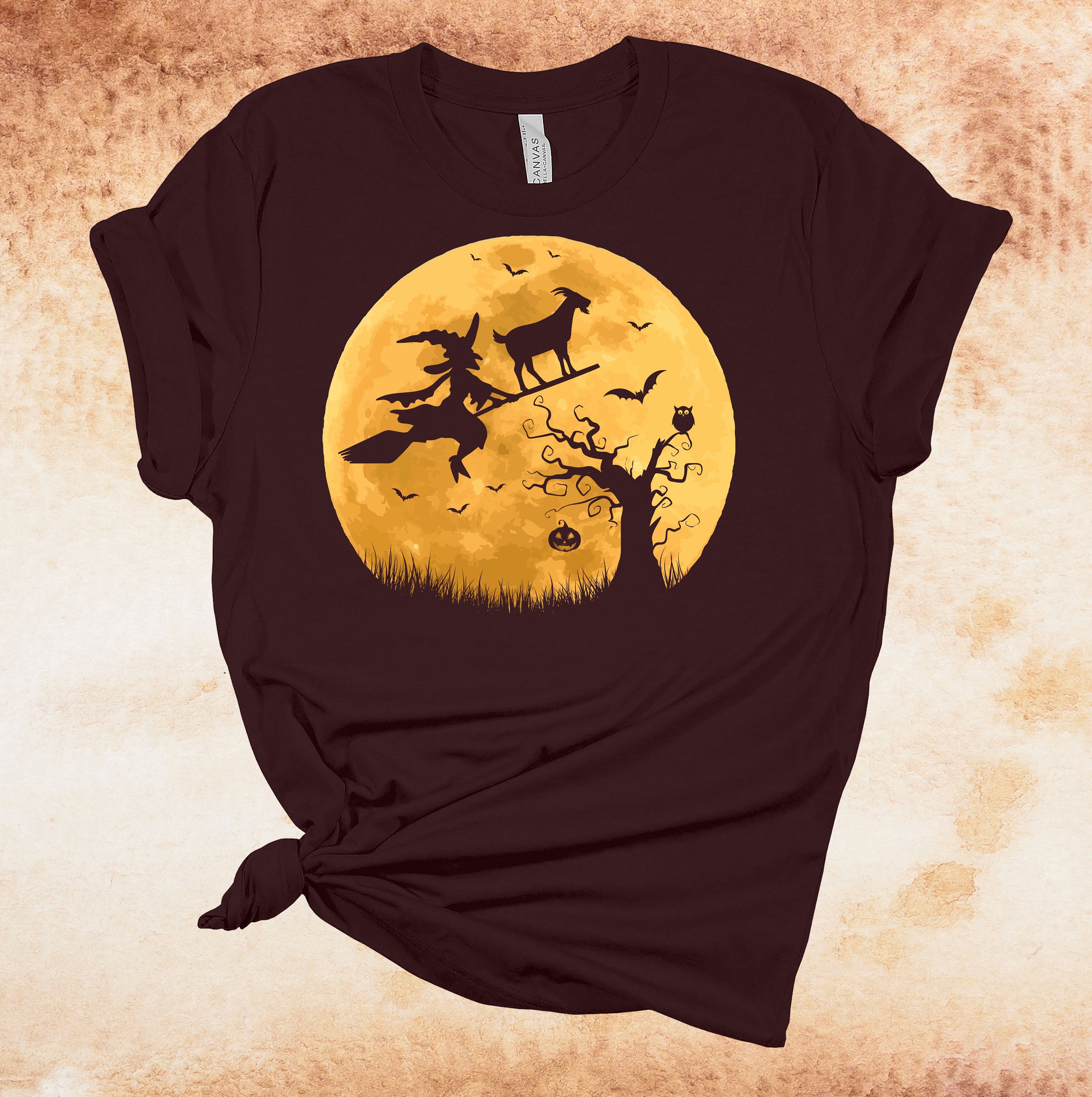 Halloween Witch and Goat Riding Broom Goat Halloween Goat - Etsy
