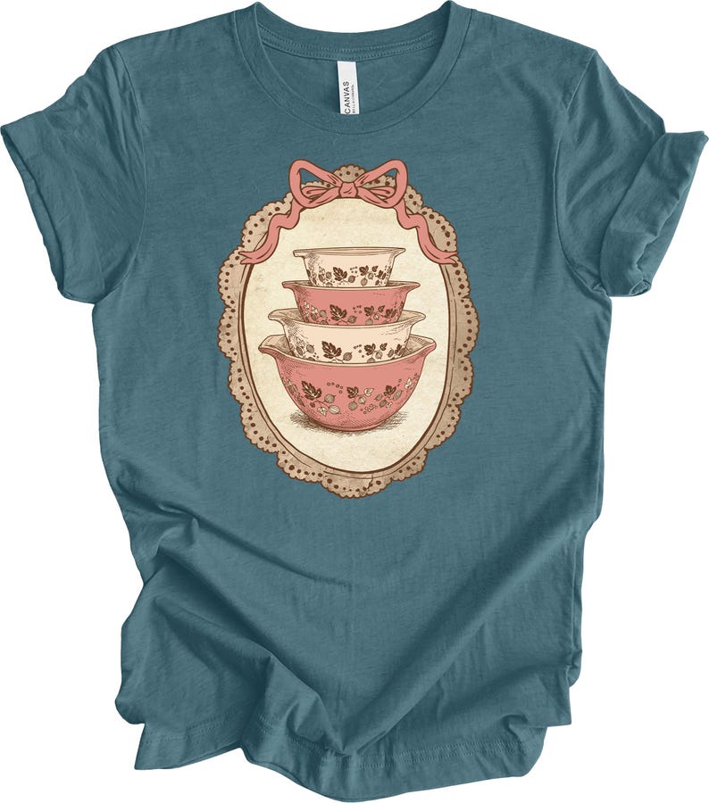 Vintage Pyrex Dishes, Cottage Core, Soft Unisex Tee - Etsy