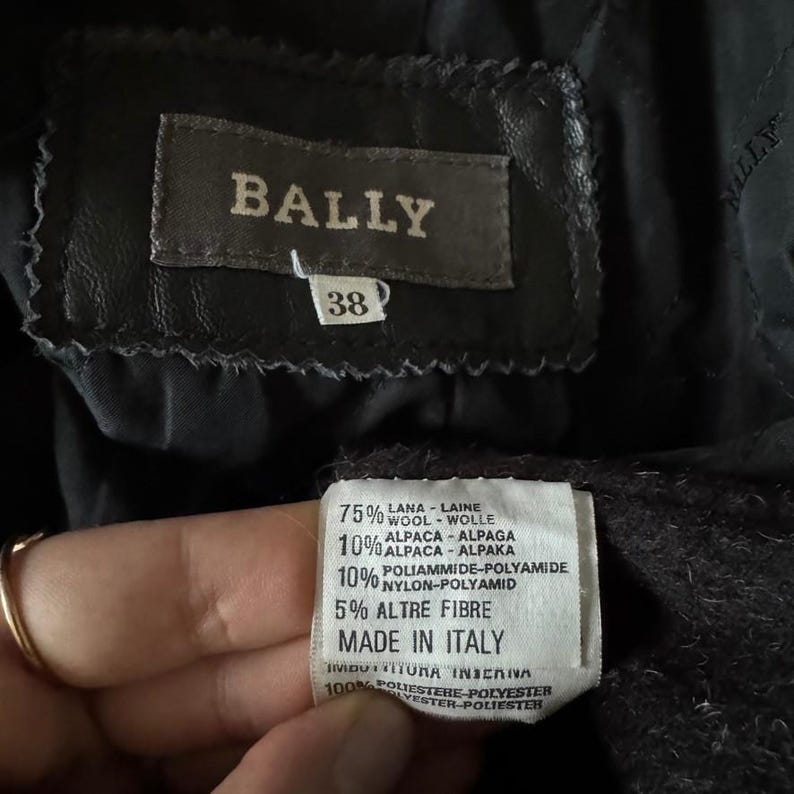 Vintage Bally Womens Lambskin Black Leather Alpaca Lined Toggle ...