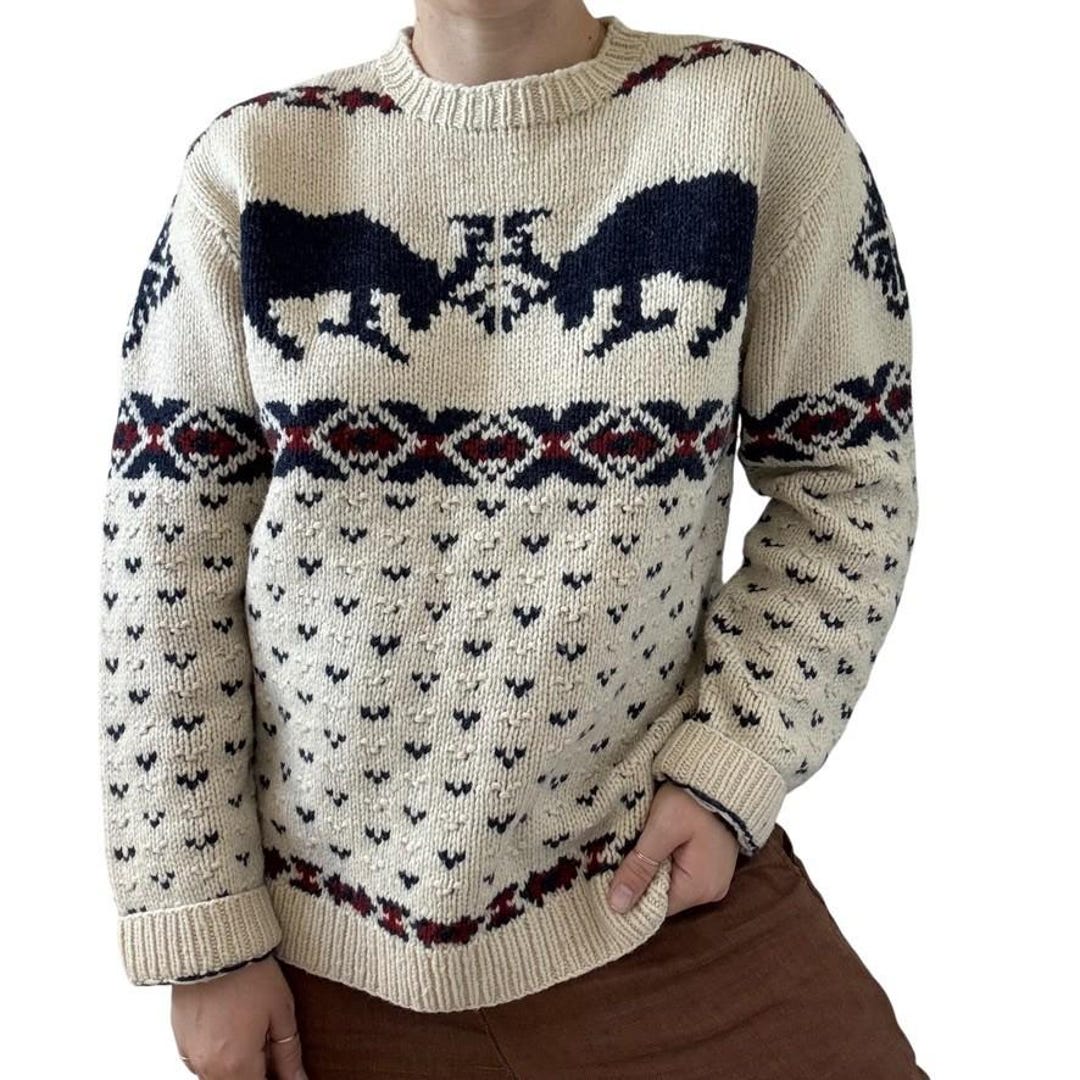 American Eagle Outfitters 100% Lambswool Chunky Soft Moose Christmas ...