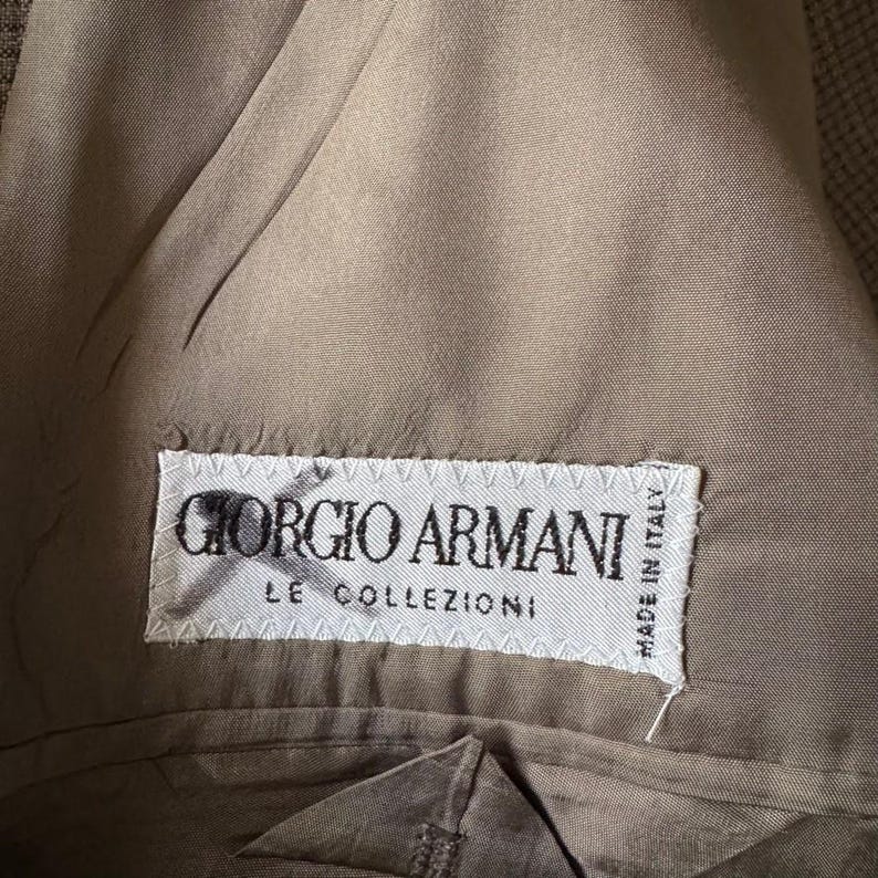 Vintage Georgio Armani Wool Linen Flax Blend Oversized Unisex Gray ...
