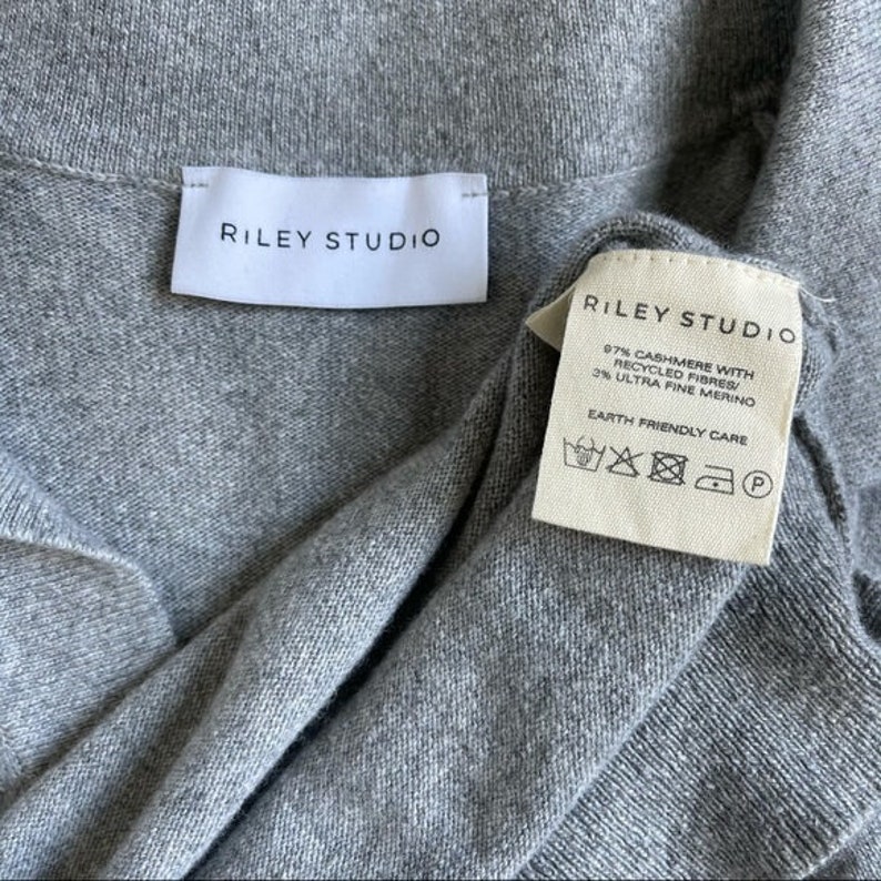 Riley Studio Unisex Oversized Gray Recycled Cashmere Polo Minimal ...