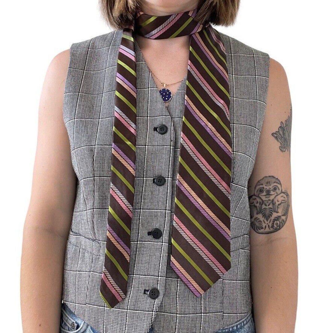 Ted Baker London Brown Striped Preppy Unisex Tie - Etsy