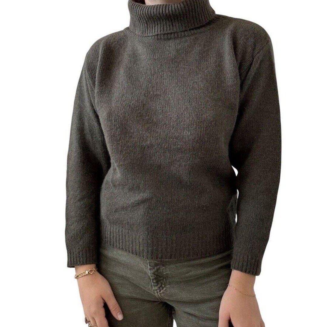 Vintage 1980s Wainscott Womens Olive Green Lambswool Angora Blend Soft ...