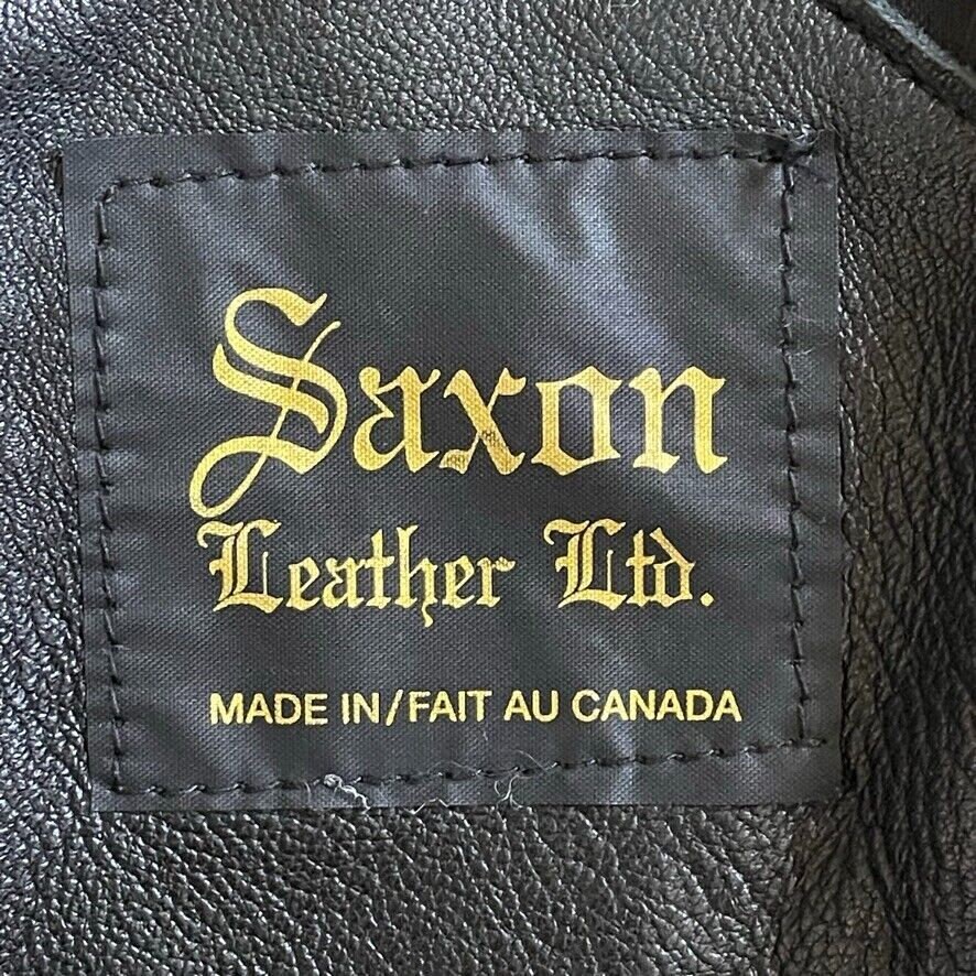 Vintage Womens Saxon Leather Black Mid Length Coat Jacket Made in ...