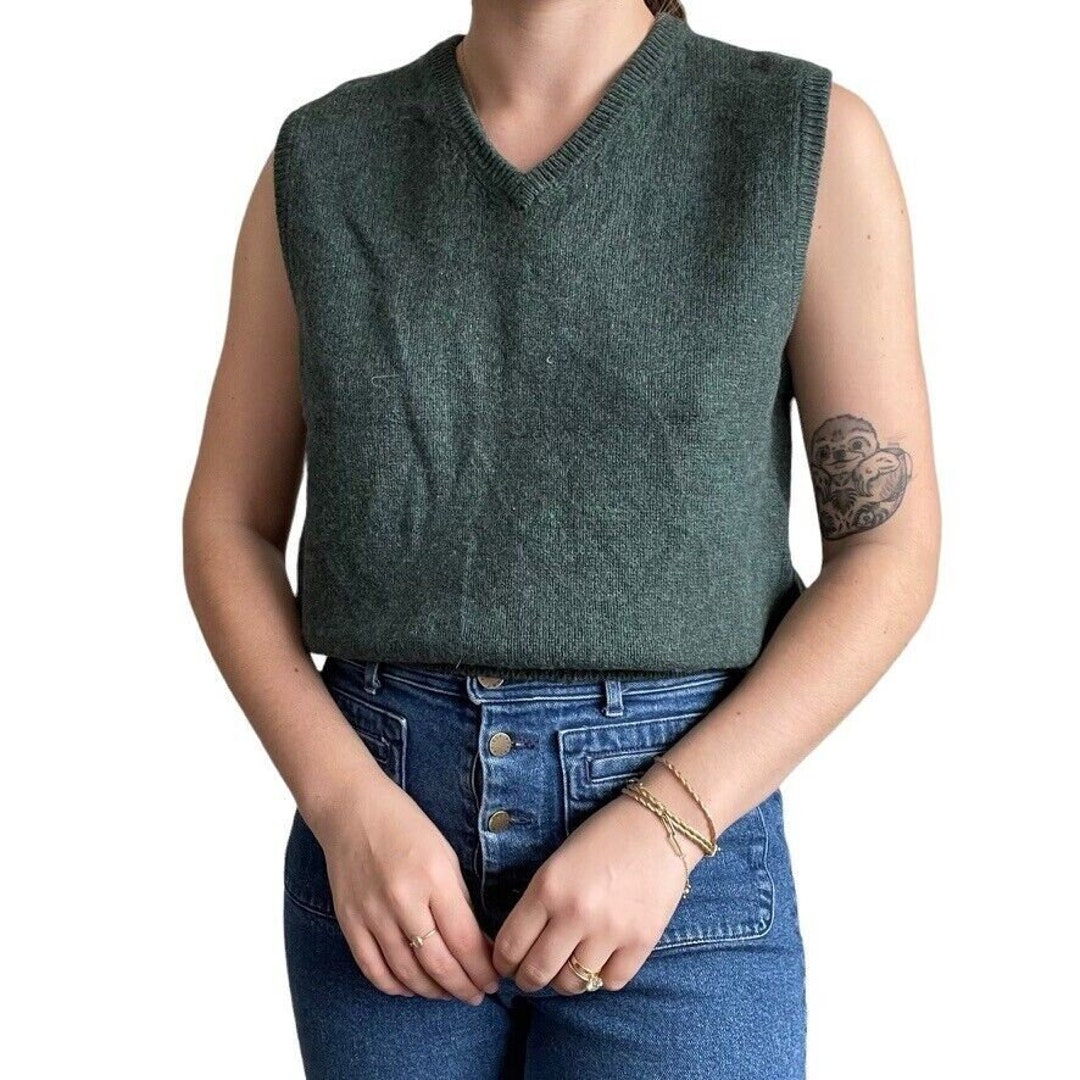 Vintage Abercrombie and Fitch Forest Green 100% Wool V Neck Sweater Vest Sz L - Etsy