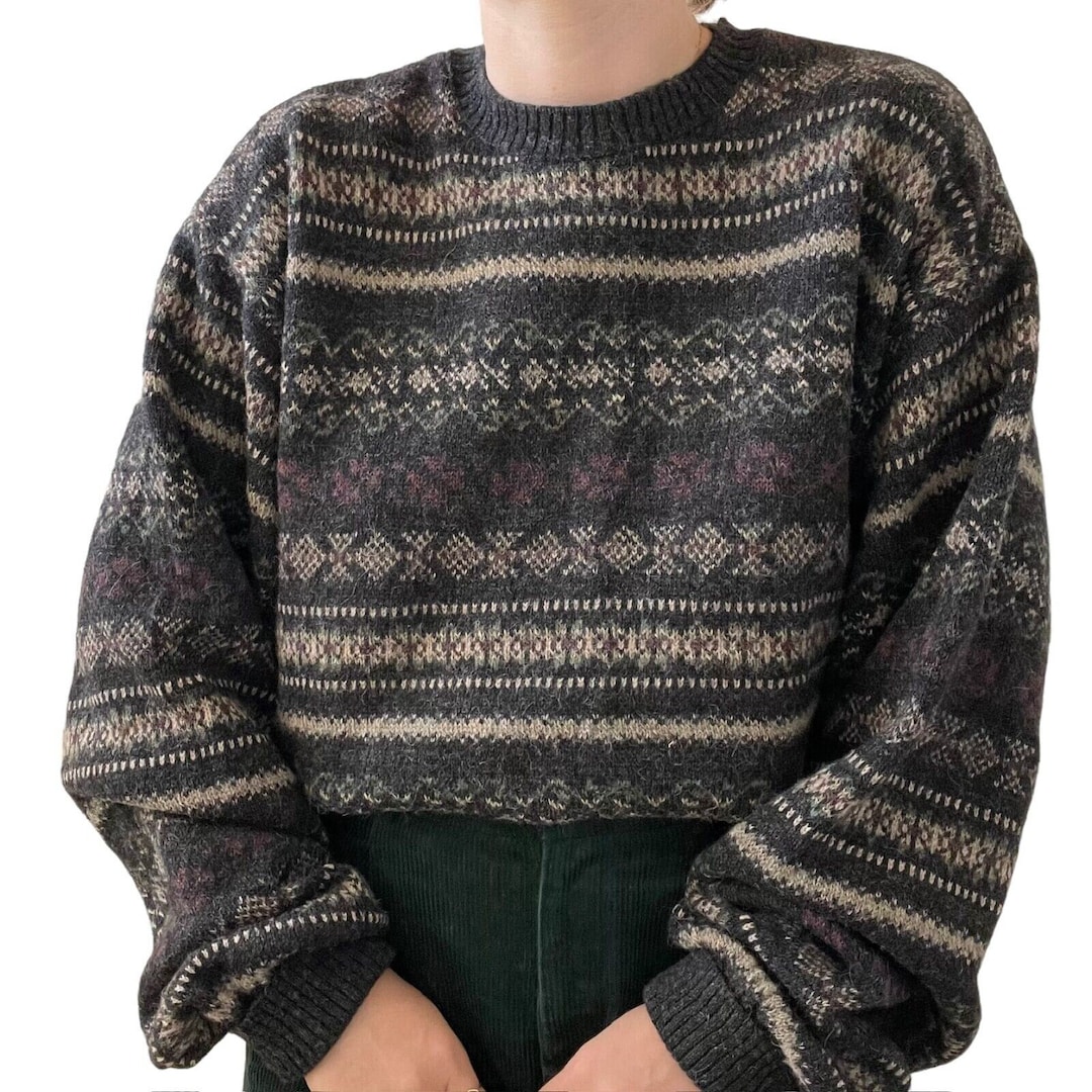 Vintage Mens J Crew Alpaca Preppy Fair Isle Christmas Sweater - Etsy