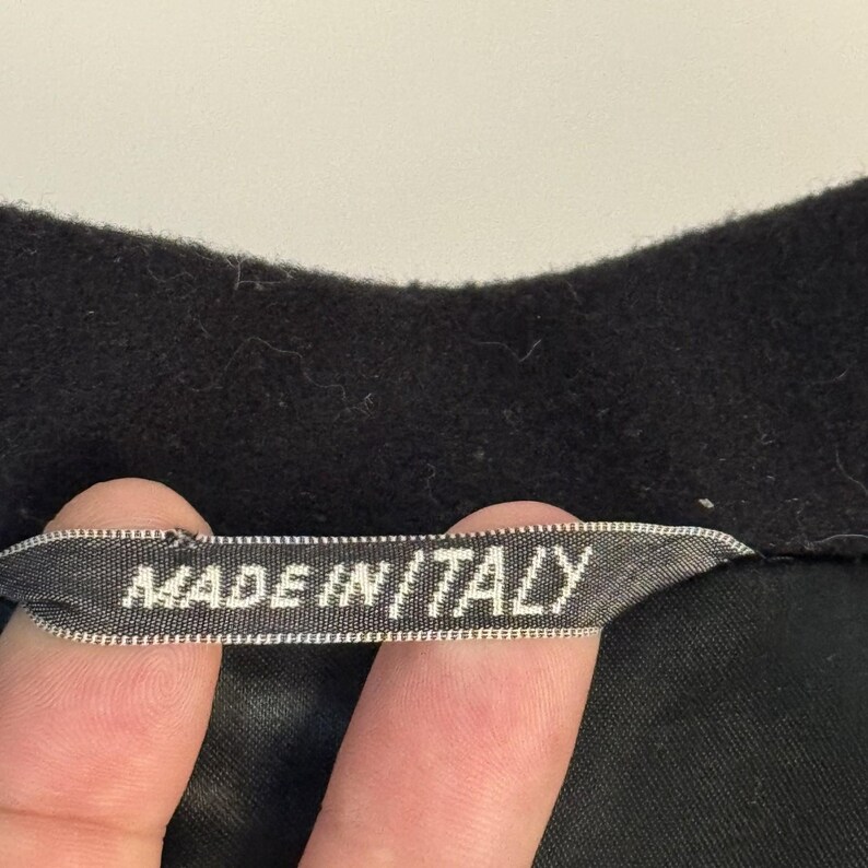Canali Made in Italy Black Made in Italy 100% Wool Trench Coat Jacket ...