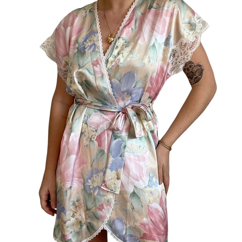 Vintage Womens 90s Floral Pastel Slip Mini Dress Nightgown and - Etsy