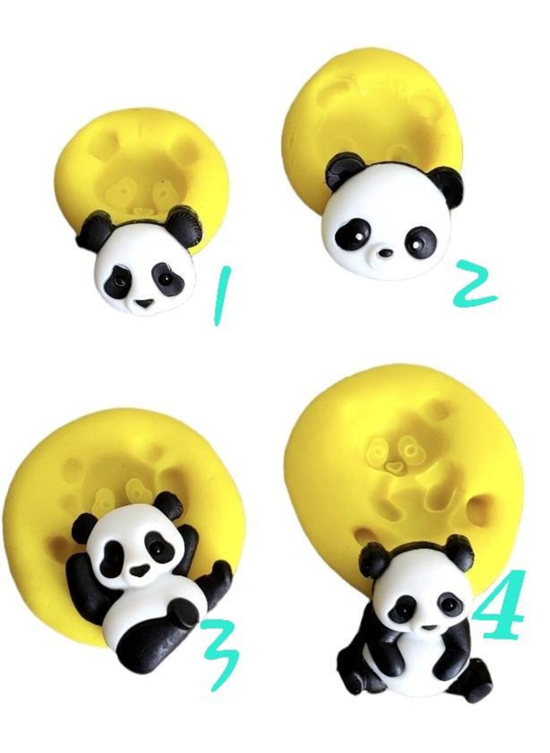 Cutie Panda Bears Silicon Mold Polymer Clay Sugarcraft - Etsy