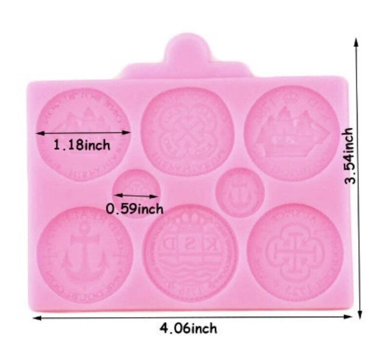 Pirate Doubloon Treasure Doubling Coins Silicone Mold Gumpaste Fondant ...