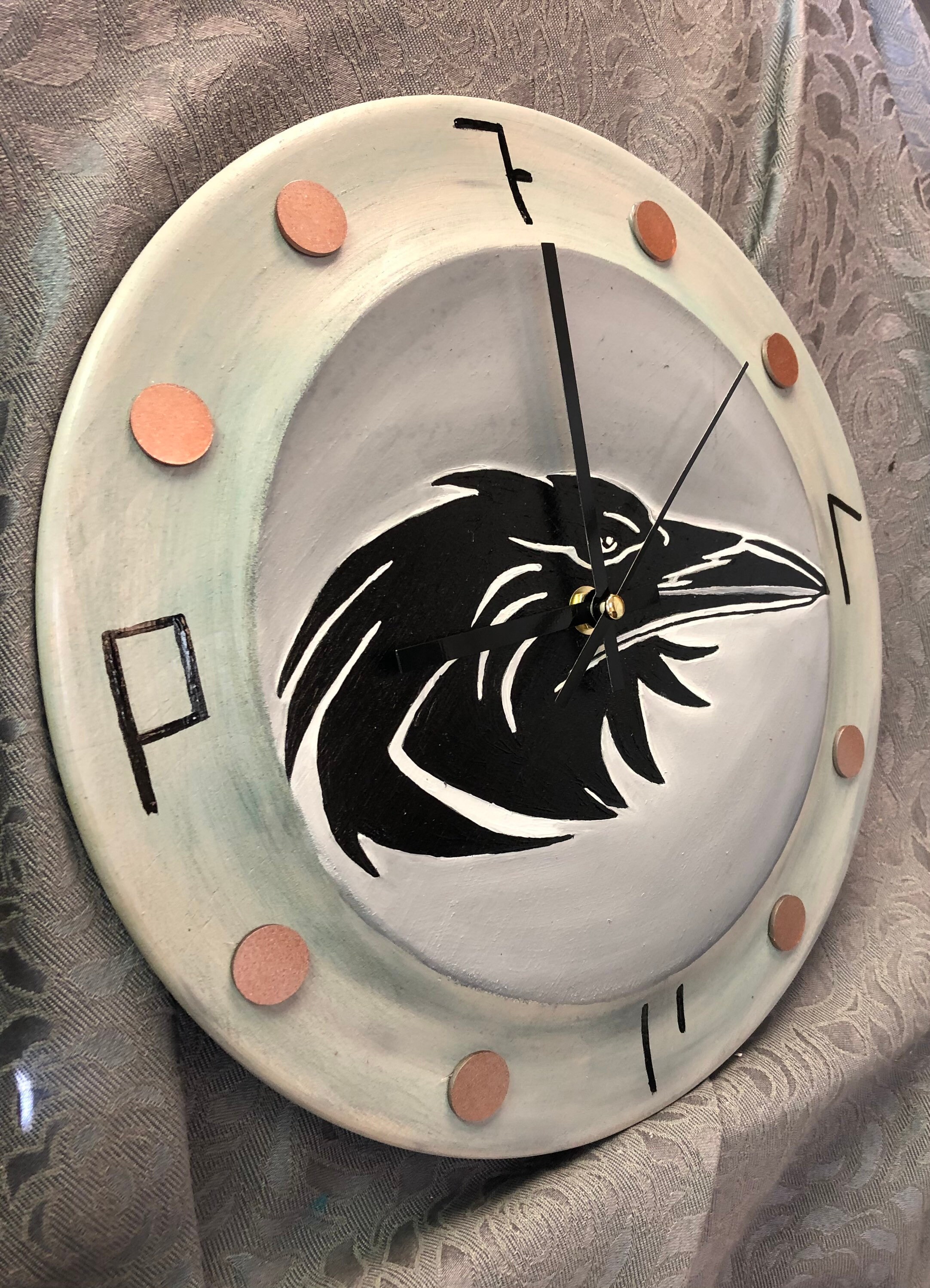 Viking Raven Shield Clock - Etsy