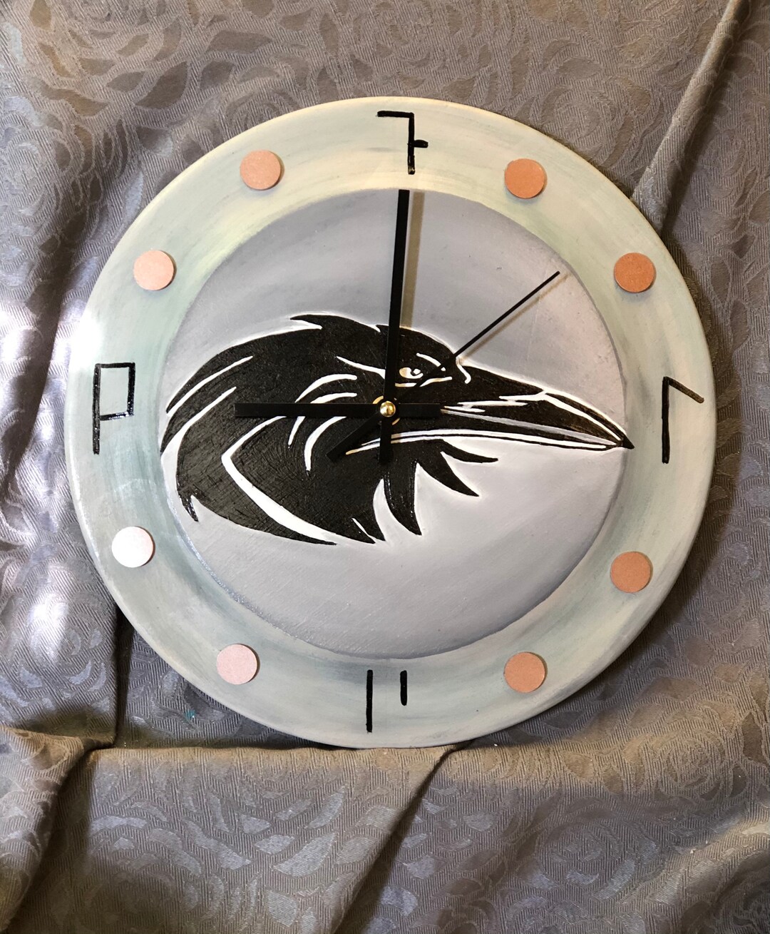 Viking Raven Shield Clock - Etsy