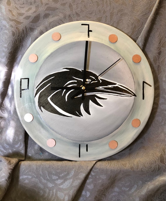 Viking Raven Shield Clock | Etsy