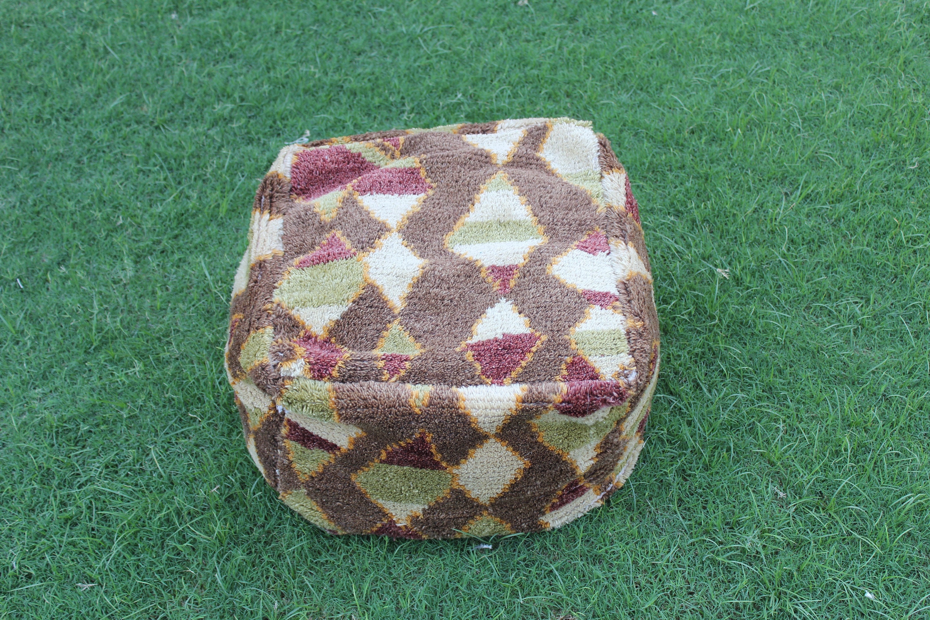 Handmade Wool Pouffe Cover With Filled Home Decor Living Room - Etsy UK