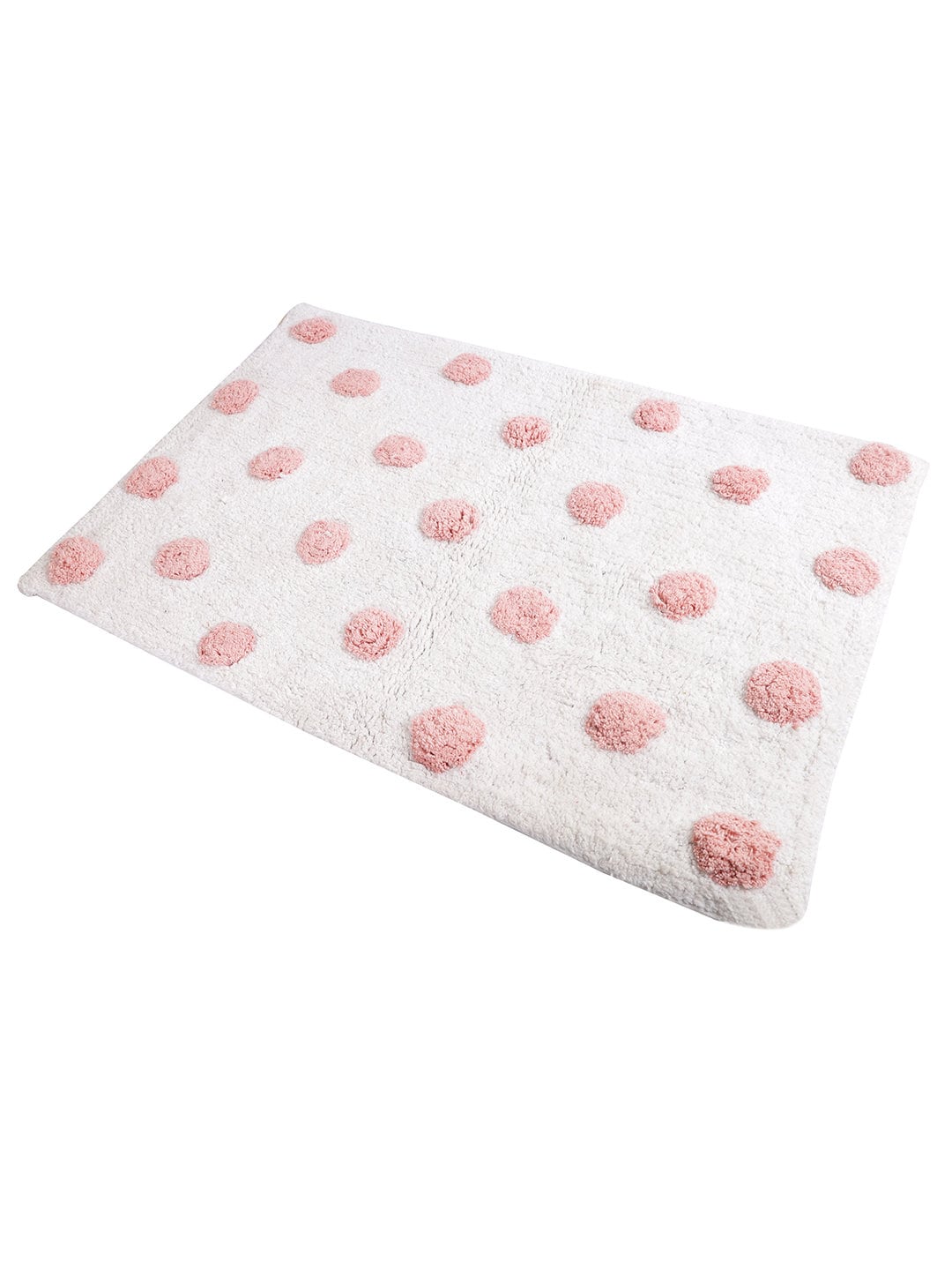 Pink and White Tufted Cotton Bath Mat Washable Bathroom Mat - Etsy