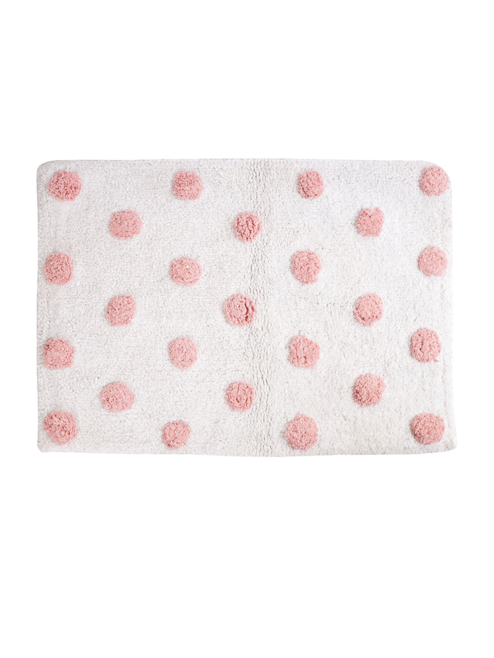 Pink and White Tufted Cotton Bath Mat Washable Bathroom Mat - Etsy