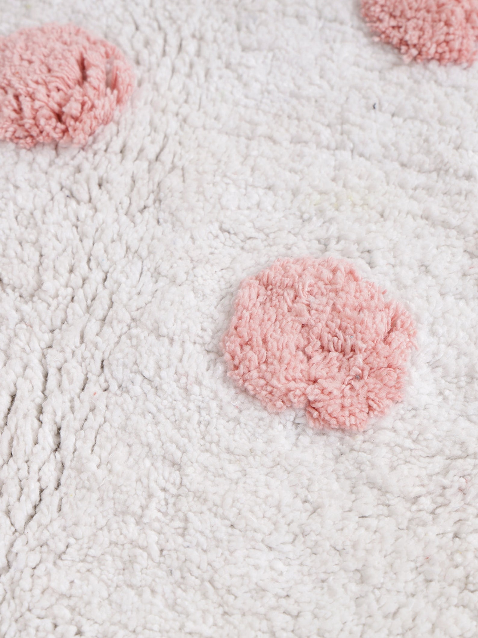 Pink and White Tufted Cotton Bath Mat Washable Bathroom Mat - Etsy