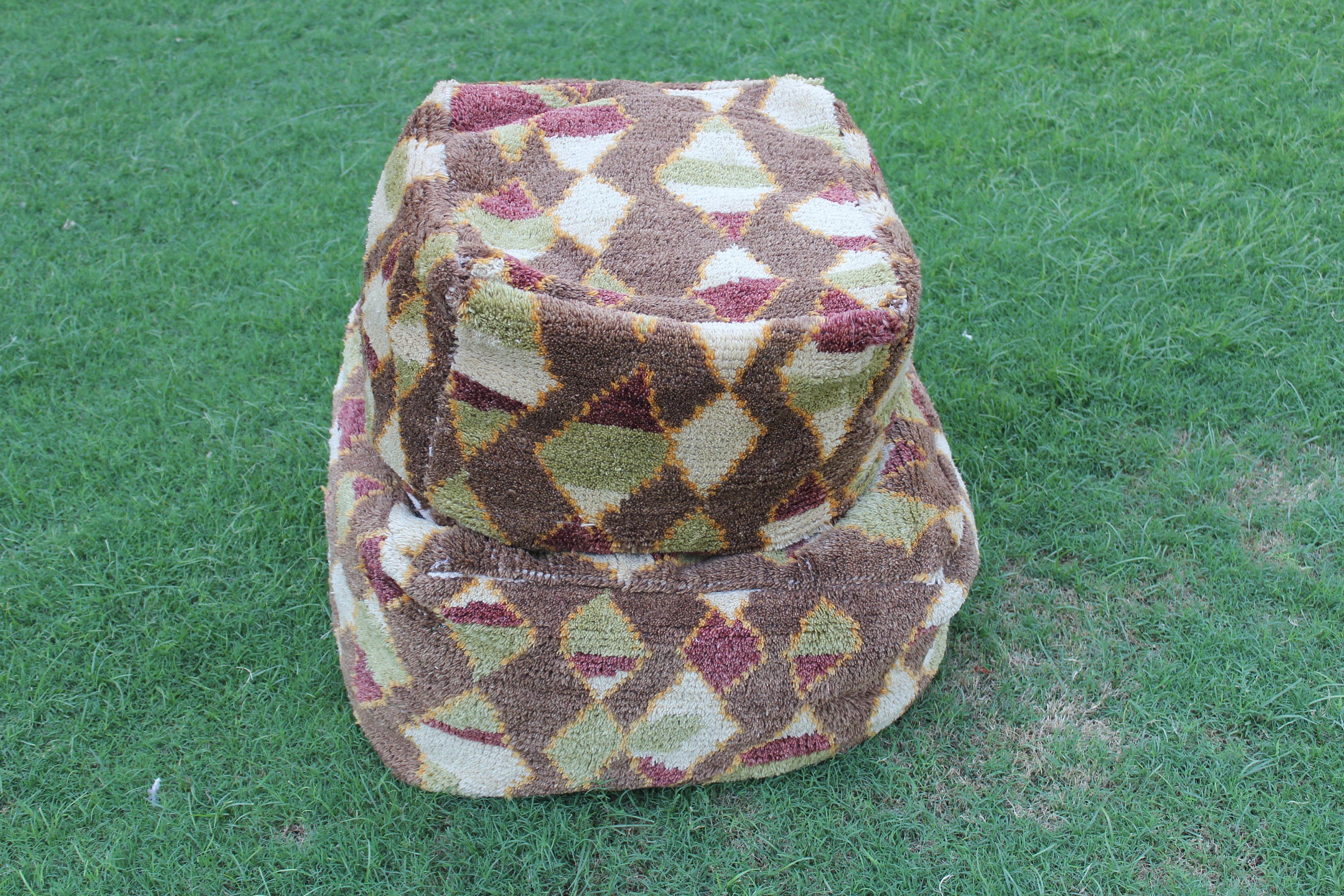 Handmade Wool Pouffe Cover With Filled Home Decor Living Room - Etsy UK