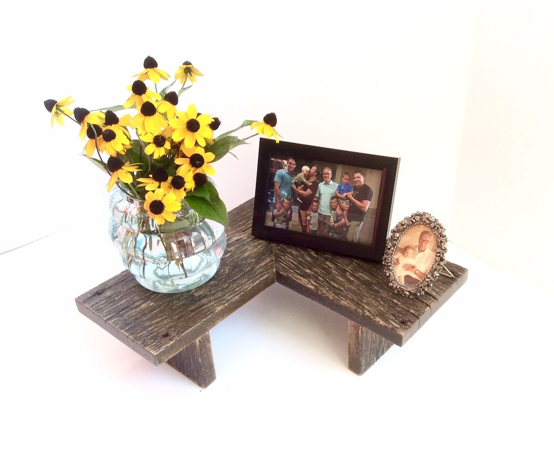 Corner Riser Shelf, Rustic Corner Riser, Reclaimed Wood Riser Shelf - Etsy