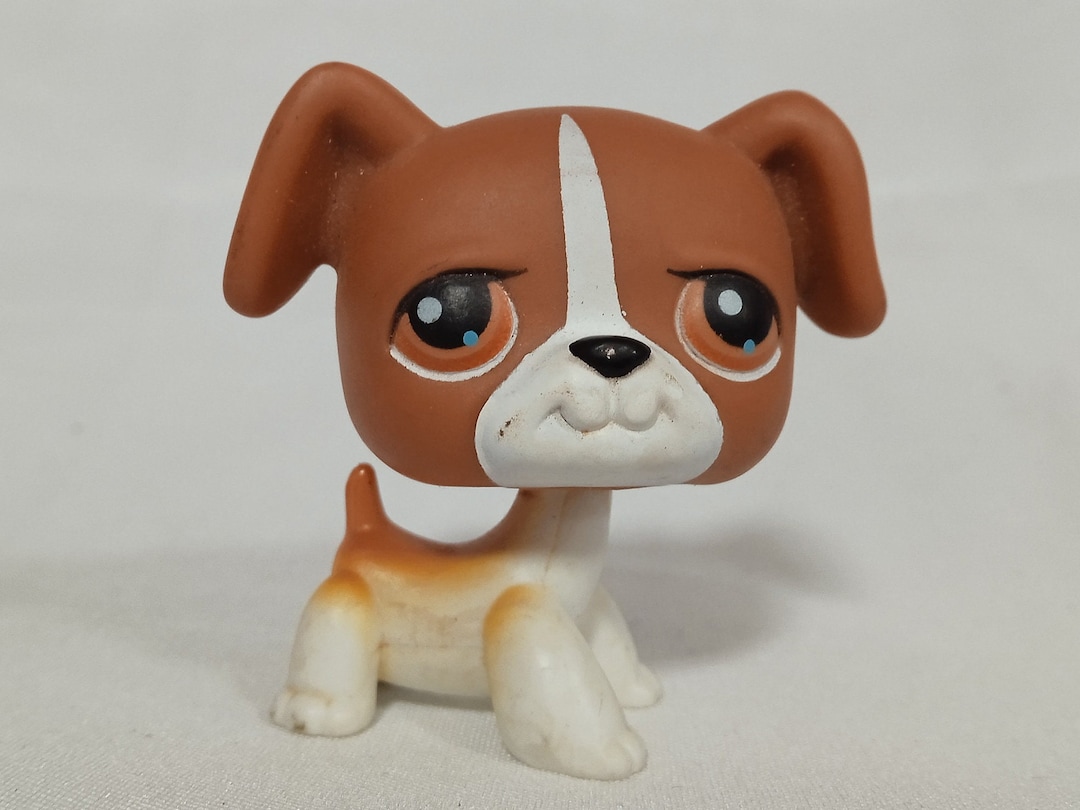 Littlest Petshop Hasbro Figure #25 Boxer Dog Collectible Retro Toy ...