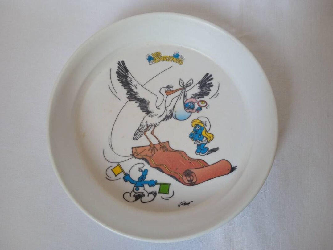Smurfs Peyo - Melamine Baby Plate Plastorex France 80s/90s - Etsy