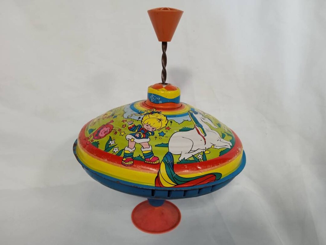 Rainbow Brite spinning Top Vintage Old Metal Spinning Top Hallmark ...