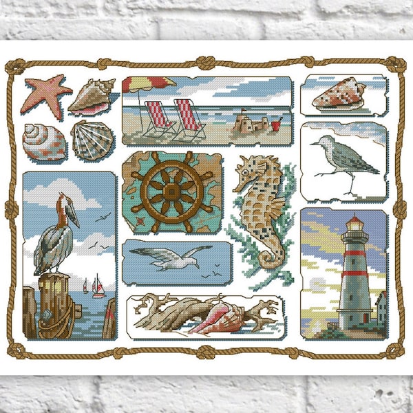 Seashell Cross Stitch - Etsy