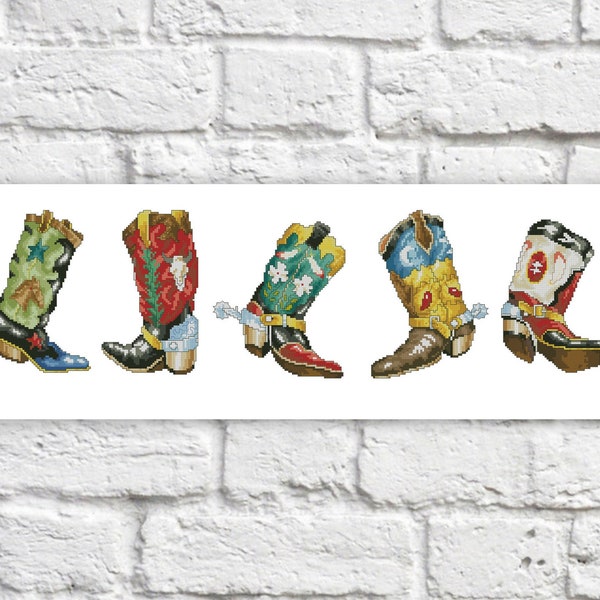 Cowboy Cross Stitch - Etsy