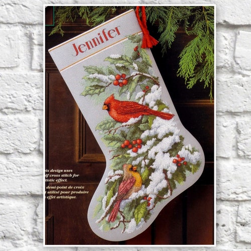 Christmas Stocking Cross Stitch Pattern Colorful Art DIY - Etsy