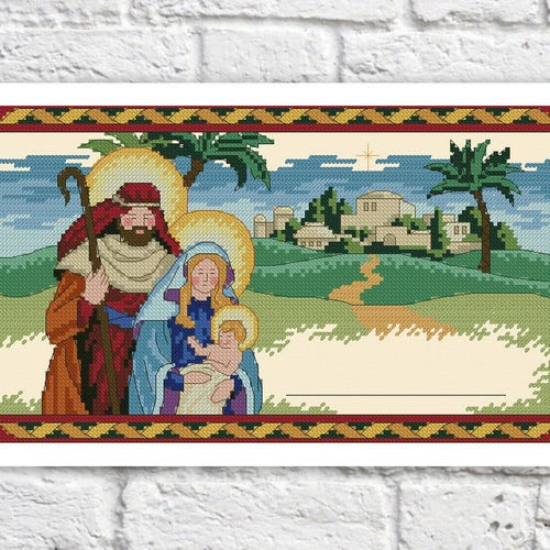 Religious Cross Stitch Pattern Colorful Art DIY X-stitch Chart | Etsy