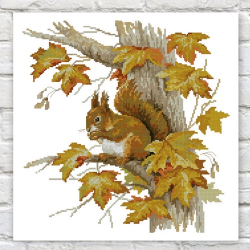 Squirrel Cross Stitch Pattern Forest Animals Cross Stitch Wild - Etsy