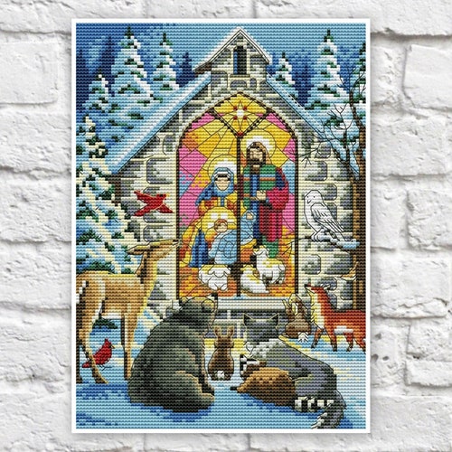 Religious Cross Stitch Pattern Colorful Art DIY X-stitch Chart - Etsy