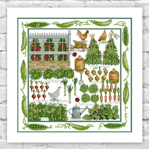 Vegetables Cross Stitch Pattern Kitchen Cross Stitch Garden - Etsy
